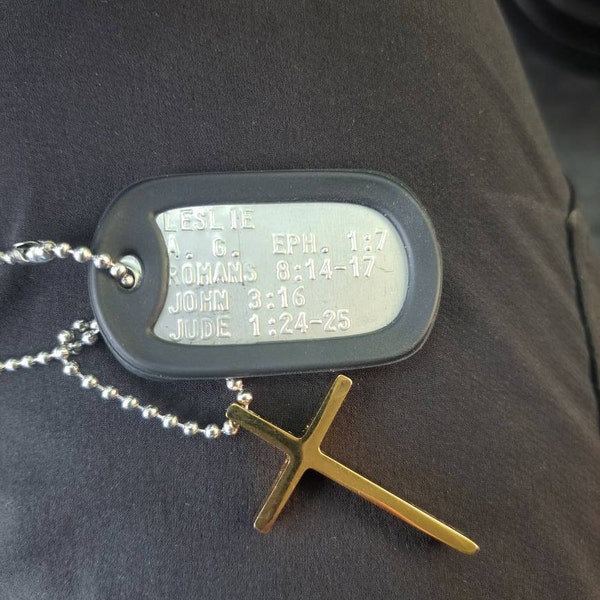 Stainless Steel US Army Dog Tag ID Set, Personalised & Embossed With ...