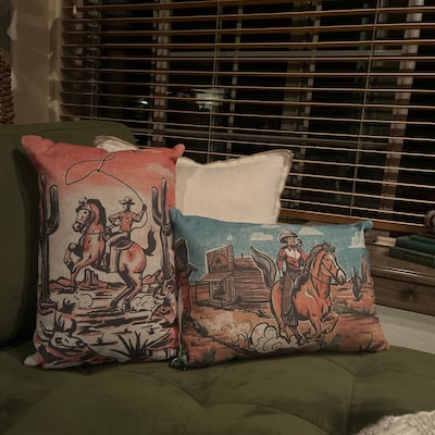 Set of 3 Western Pillows Southwestern Decor Wild West Lumbar Pillows ...