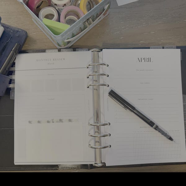 Sheer Linen Planner Dashboard: 'plans' | Luxe Minimal A5 Planner ...