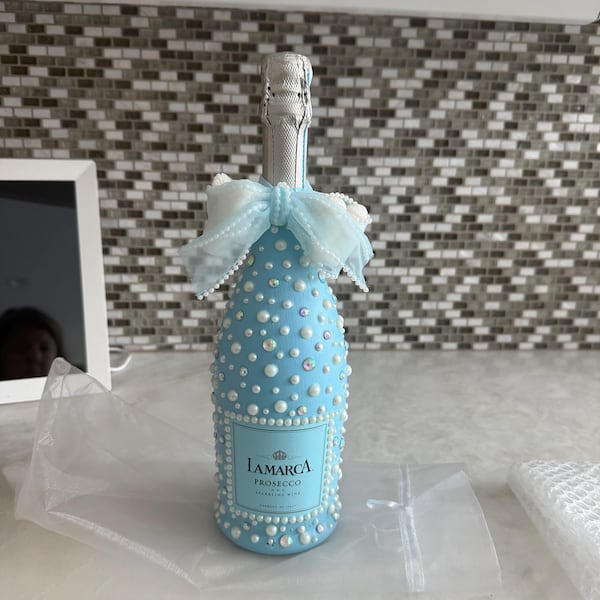 Hand Painted Customizable Birthday Prosecco/champagne Bottle *READ ...