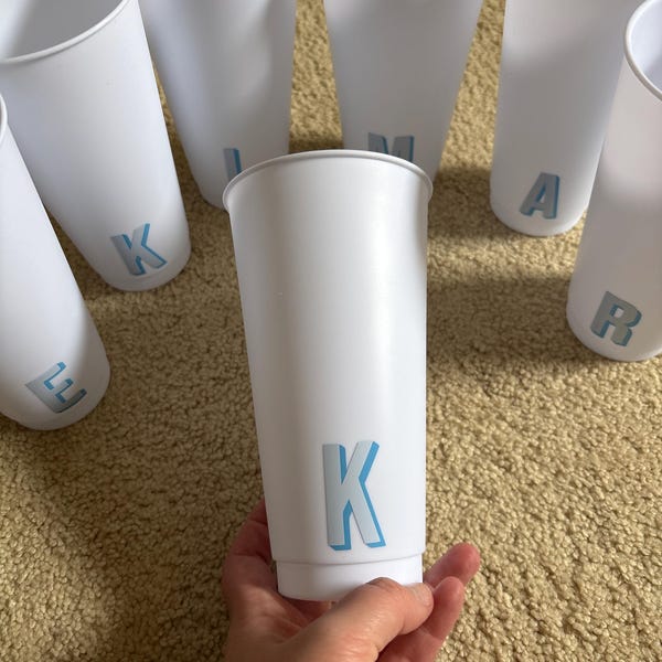 Double Layer Monogram Sticker | 3D Shadow Initial Letters Vinyl Decal ...