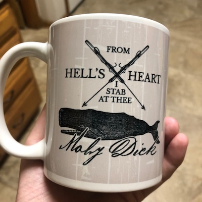 Moby Dick From Hell's Heart Herman Melville Quote Mug - Etsy