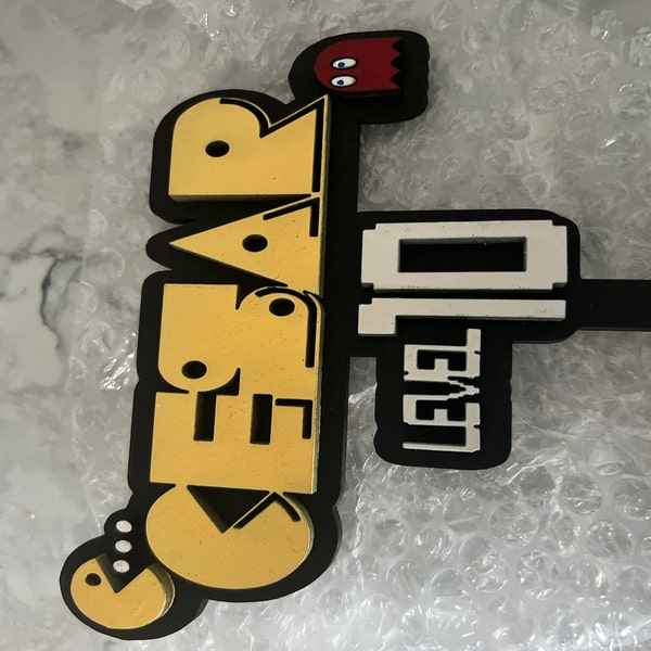 Personalized Pacman Cake Topper - Retro Gamer Birthday Party - Etsy