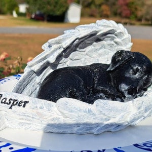 Personalized Dog Memorial Stone, Dog Memorial Statue Engraved With Pet ...