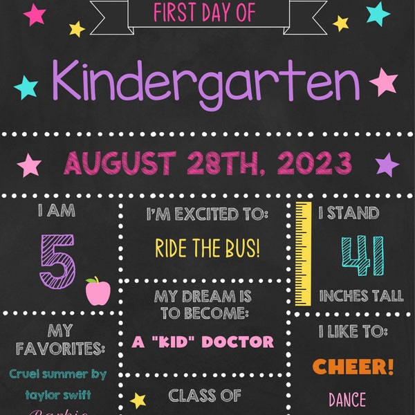 Editable First & Last Day School Sign | Canva Template | Back to School ...