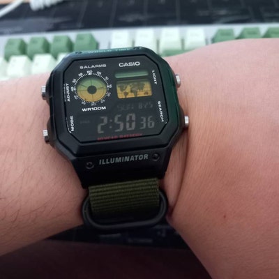 Casio Custom Hydro Mod Royale AE1200 Sand Star Watch Red and Yellow ...