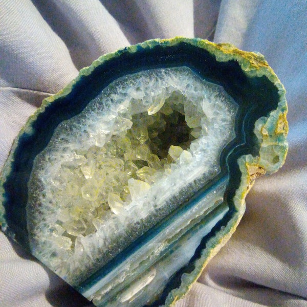Blue Agate Geode, Brazilian Agate Geode, Geode, Crystal, Blue, Natural ...