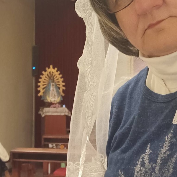 NEW!! Catholic Veil Triangular One Piece Veil Chalice Wheat Pattern ...