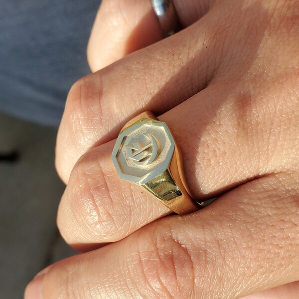 Ring With A Initial Gold, Gold Letter A Ring, Gold Signet Ring With ...