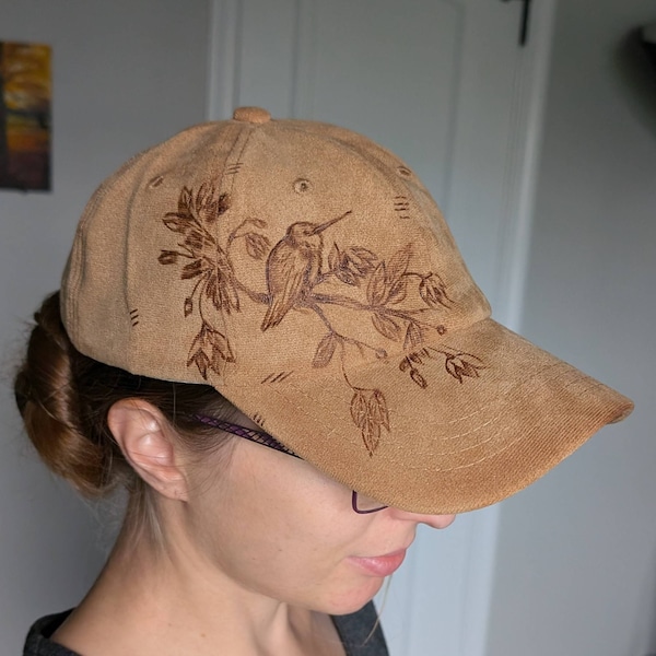 Baseball Hat Burned Design - Pyrography Burned Baseball Cap With ...