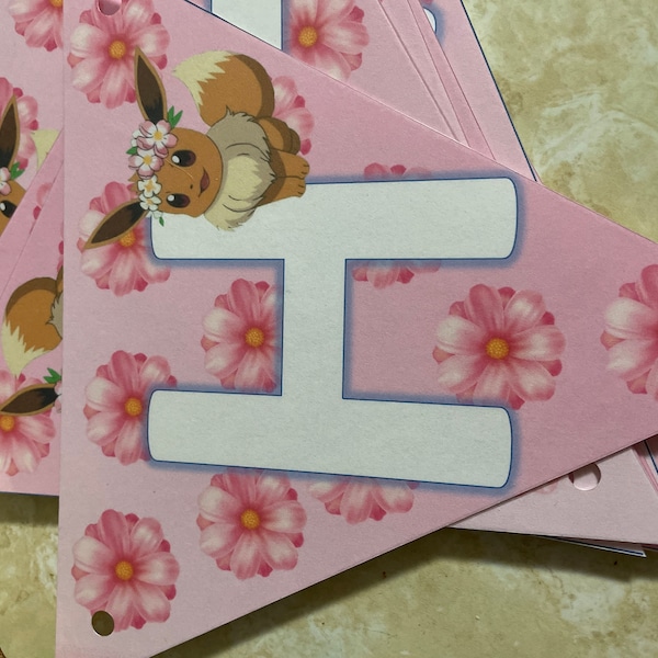 Eevee Banner, Happy Birthday Banner, Custom Birthday Banner, Pokemon ...