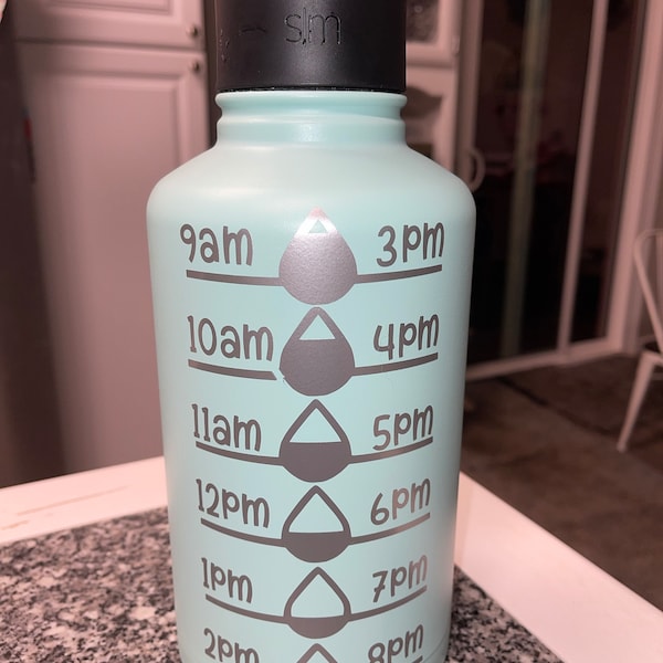 Custom Water Timeline Vinyl Decal Sticker | Daily Water Tracker Sticker ...
