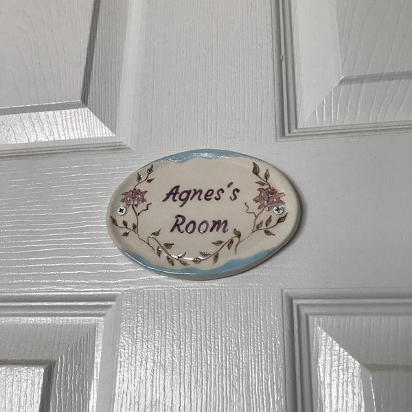 Ceramic Front Door Sign, Custom Door Sign, Hand Made Tile, Oval Door ...