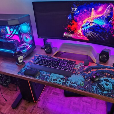 The Gate of Hell, Desk Pad, Mouse Pad, Desk Mat, Dark Fantasy Landscape ...