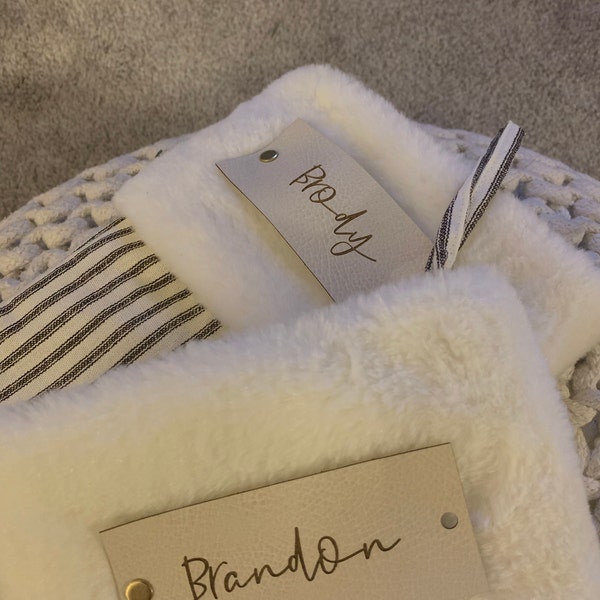 Personalized Leather Stocking Tags Stocking Labels With Rivets Engraved ...