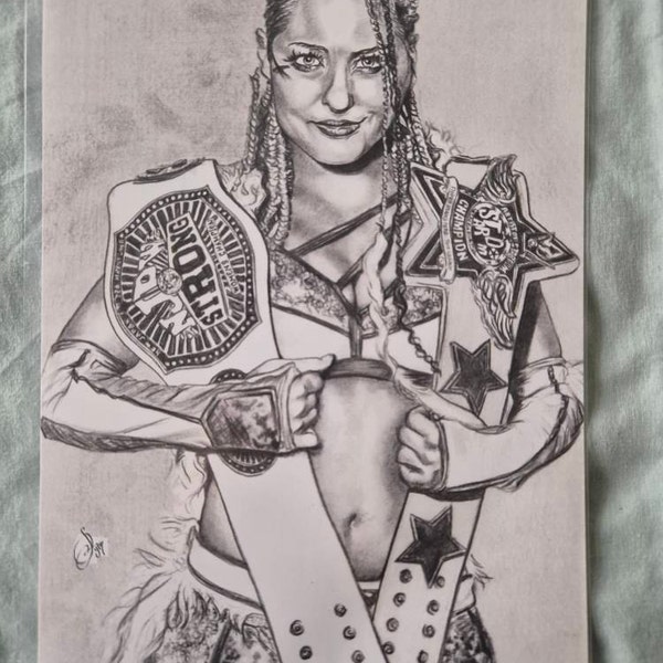 Liv Morgan Hand Drawn Art Print - Etsy