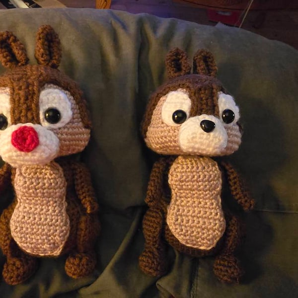 Crochet Chipmunk Pattern, Crochet Animals, Chip and Dale DIY Tutorial ...