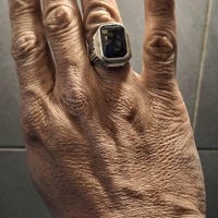 Silver Seal of Solomon Ring , Large Seal King Solomon Signet Ring , Men ...