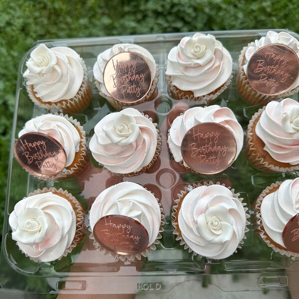 Personalized Cupcake Toppers With Picks | Round Cupcake Toppers ...