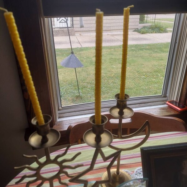 Vintage Brass Brutalist Candle Holder, Antique Candlestick, Unique ...