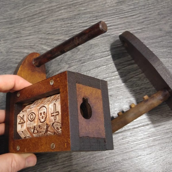 Escape Room Box Lock FANTASY Puzzle Wooden Padlock, Custom Handmade ...
