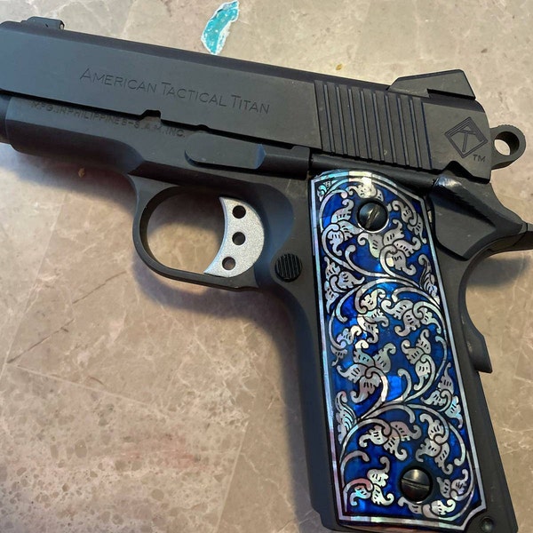 VITOONWOOD Matching 1911 Full Size Pearl MOP Handle Grips Fit M1911 ...