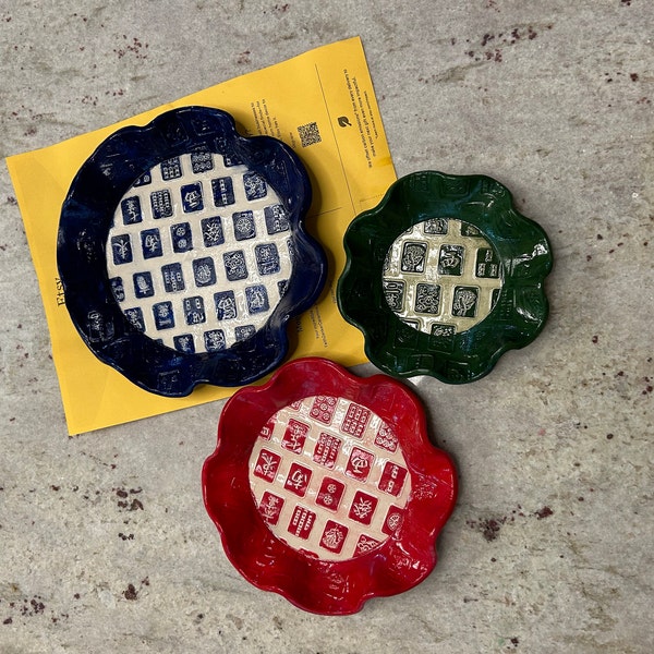 Mahjong Flower Dish/bowl med Size, Mahjong Pottery, Mahjong Gift ...