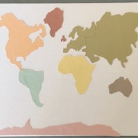 World Continent Map Pattern, Montessori Felt or Paper (SVG, Printable ...