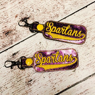 Spartans Team Name in the Hoop Snap/rivet Key Fob - Etsy