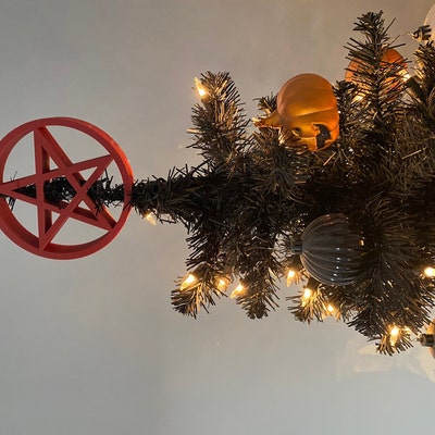 Pentagram Tree Topper Pentacle Reversible Gothic Holiday - Etsy