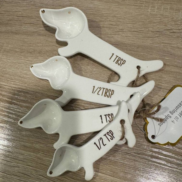 Ceramic Baking Measuring Cups and Spoons Set, Cat Decor Cute Baking ...