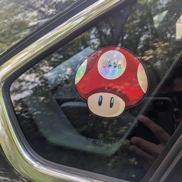 Super Mario Invincibility Star Sticker, Mario Stickers, Holographic ...