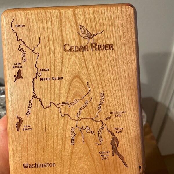 RIVER MAP PLAQUES– 6x12, 8x10, 9x12 - Handcrafted, Custom Designed ...