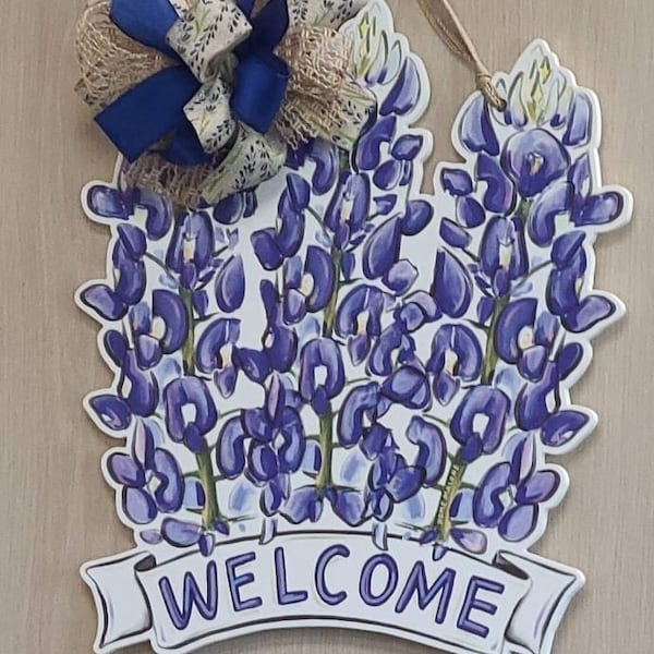 Bluebonnet Welcome Door Hanger: Home Malone, New Orleans Artist ...