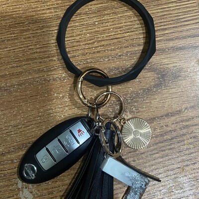 Rhombus Personalized Wristlet Keychain Tassel Key Chain Key Ring Bangle ...