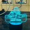 Personalised Company Logo LED Display Light With Wooden Base 7 LED ...