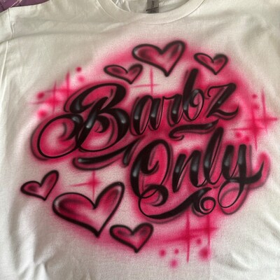 Airbrush T Shirt Script Hearts Name - Etsy