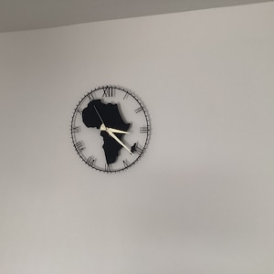 Black Africa Map Clock, Africa Metal Wall Clock, Livingroom Metal Wall ...