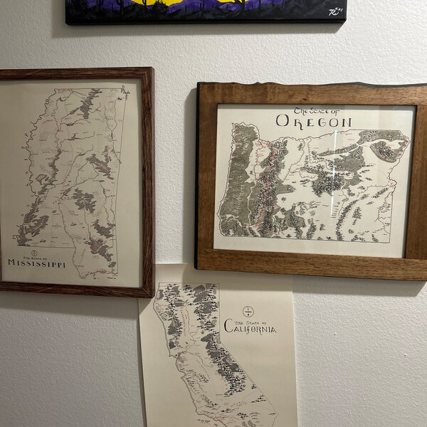 Ohio Map Hand Drawn Fantasy Map for Home Decor - Etsy