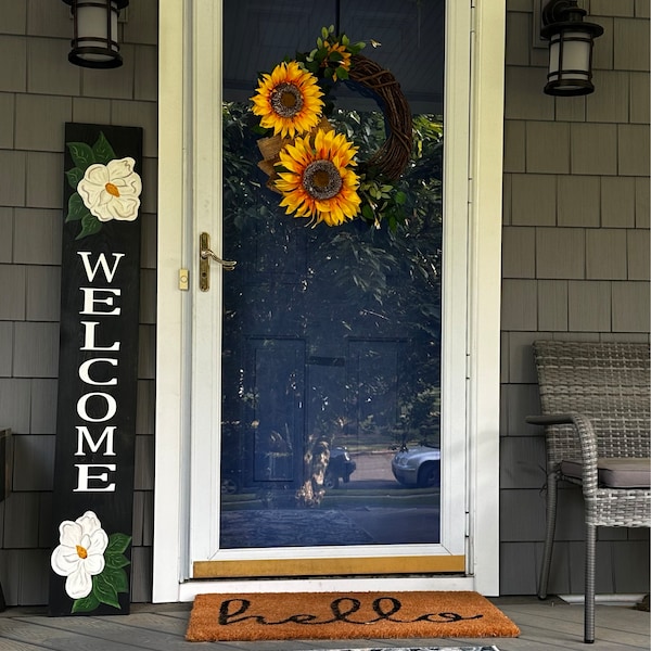 Spring Flowers Welcome Porch Leaner Handpainted Spring Sign, Spring ...