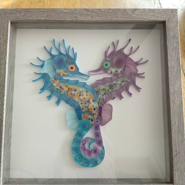 Quilled Abstract Art, 3D Framed Paper Art, Covered With Glass, Unique ...