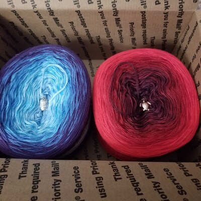 Heartbeat Blue Gradient Yarn Blue Cotton Yarn Blue Acrylic Blend Color ...
