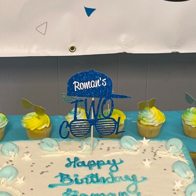 Two Cool Cake Topper Two Cool Birthday Decor Two Cool Two - Etsy