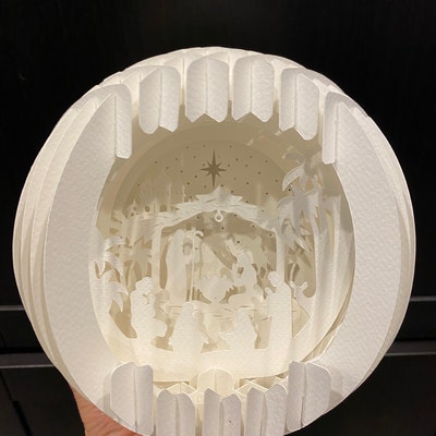 Nativity Scene Sphere Pop up SVG, Silhouette Studio Templates ...