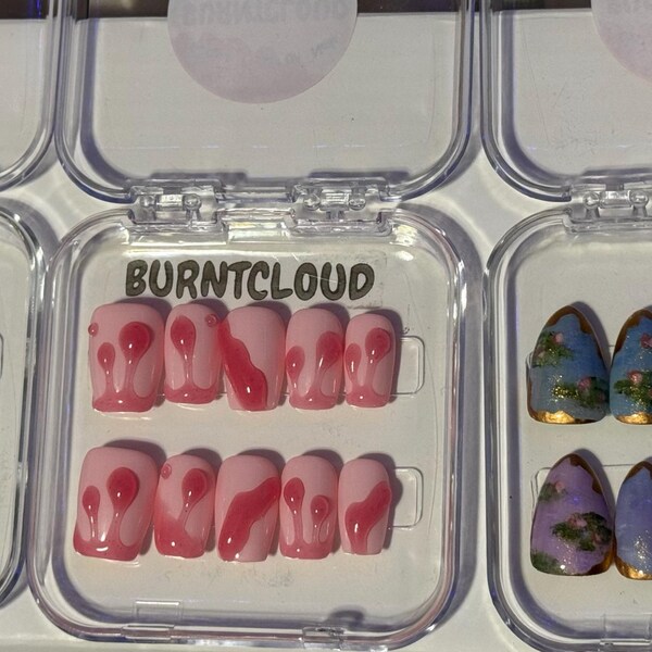 237 coolness Freestyle Cow Print Chrome French Tips Green Press on ...