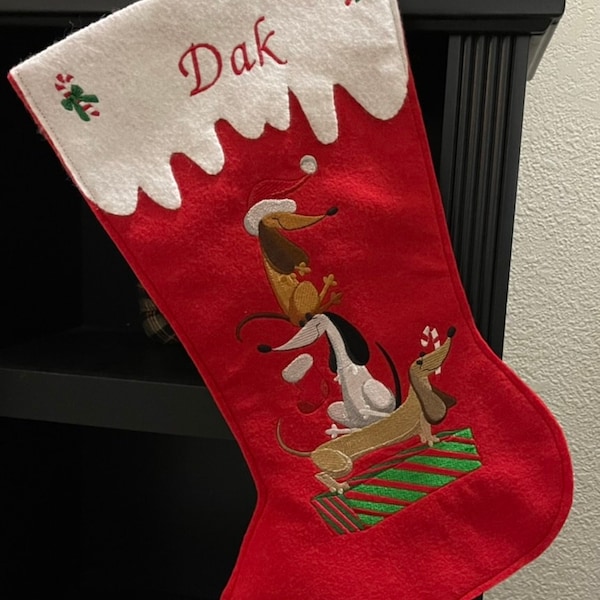 Dachshund Christmas Stocking / Personalized Holiday/ Home Decor/ Family ...