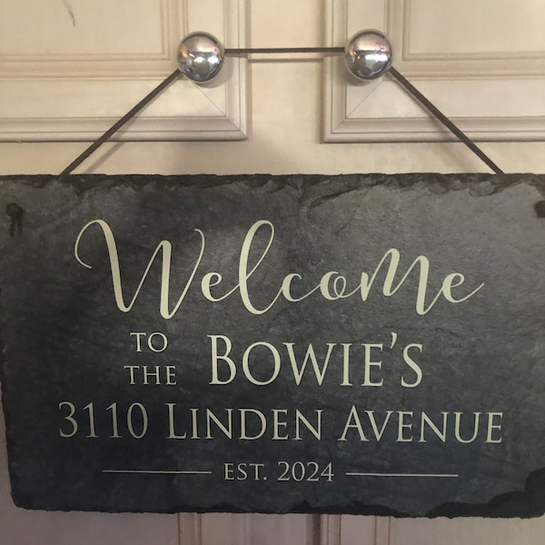Outdoor Welcome Sign! Slate Welcome Sign, Outdoor Sign, Outdoor Plaque ...