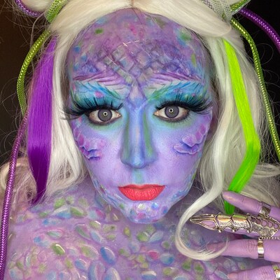 Dragon Brow Forehead Silicone Prosthetic Mermaid Gill Tiara Scale ...