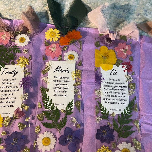 Isaiah 43:1 Personalized Name Pressed Flower Bible Marker for Christian ...