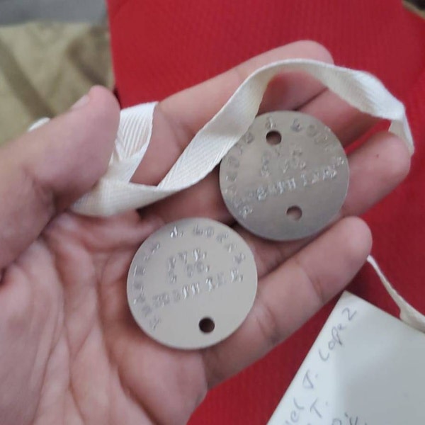 WW2 Dog Tag Set. Notched Style Stainless Steel Tags With Choice of ...